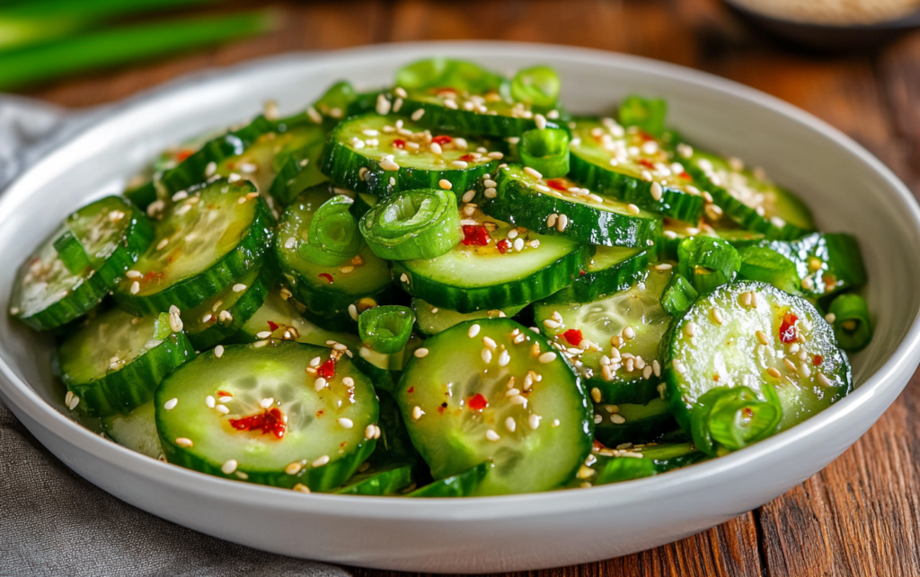 Spicy Pickled Cucumber Salad - Kim Kim Cooking