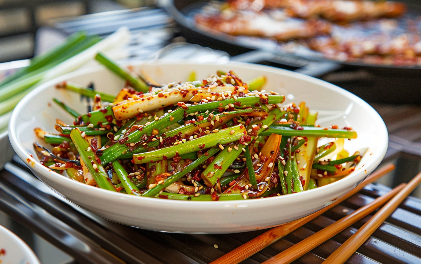 Korean Spicy Scallion Salad - Kim Kim Cooking