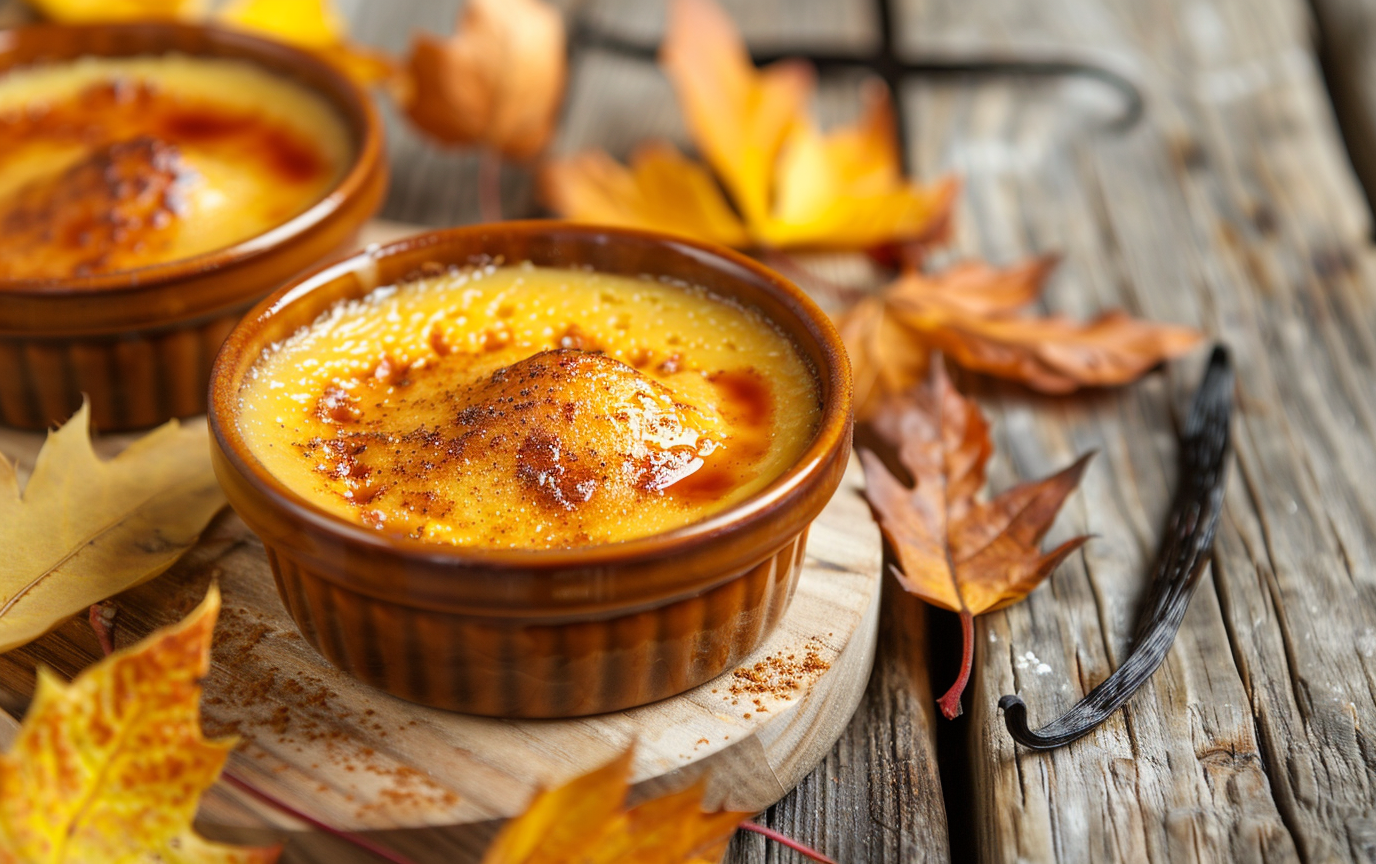 Autumn Pumpkin Crème Brûlée - Kim Kim Cooking