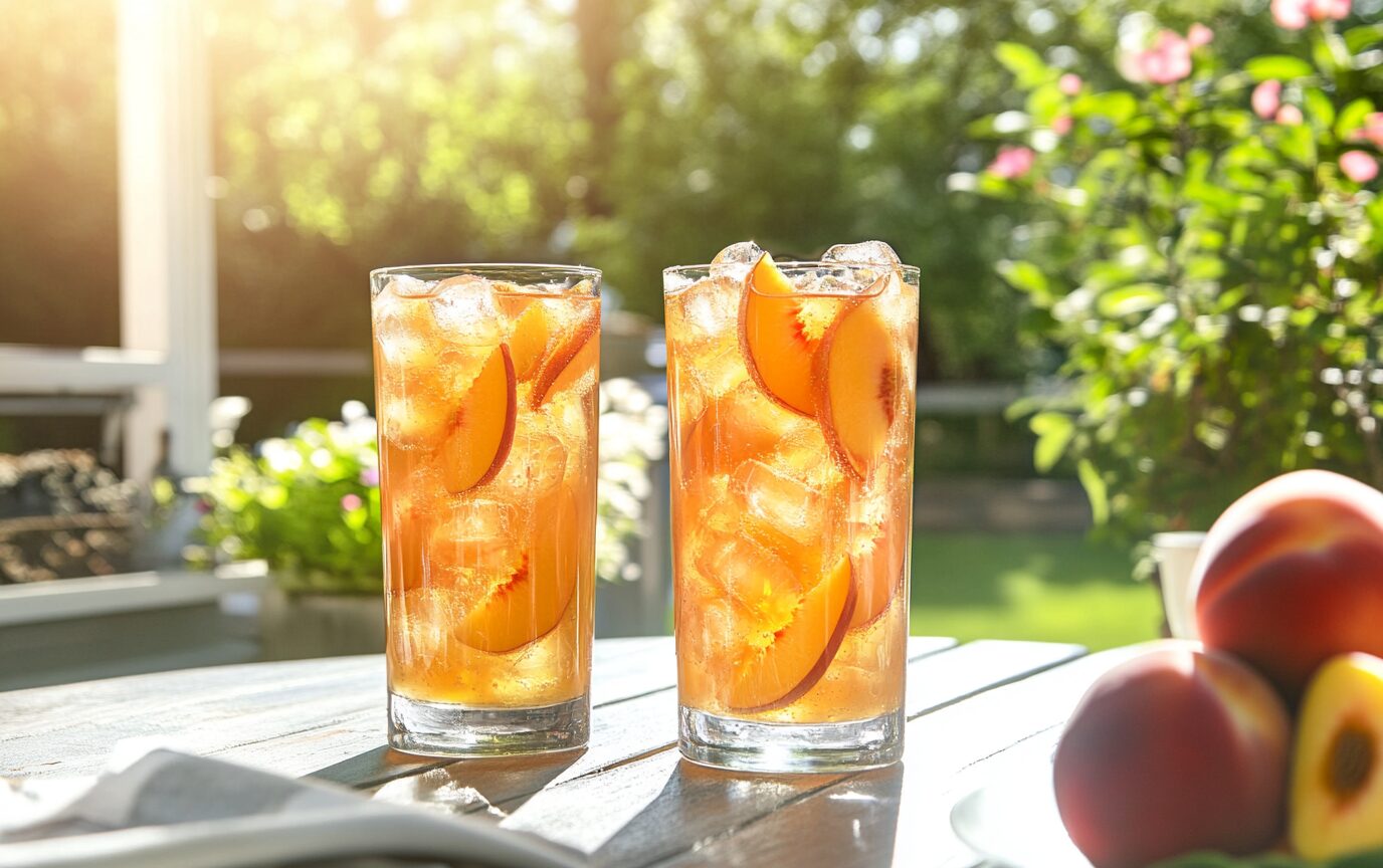 Refreshing Peach Iced Tea - Kim Kim Cooking