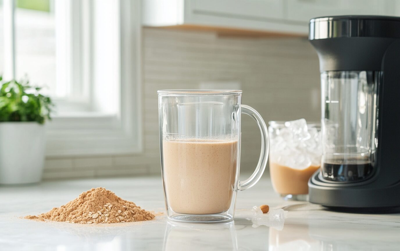 Nutty Grain Latte with Whipped Topping - Kim Kim Cooking