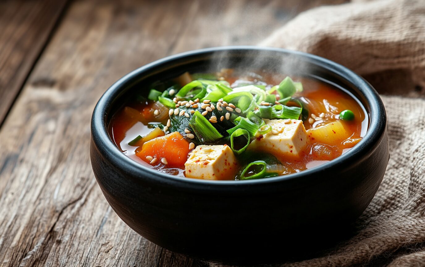 Easy Mild Korean Soft Tofu Stew - Kim Kim Cooking