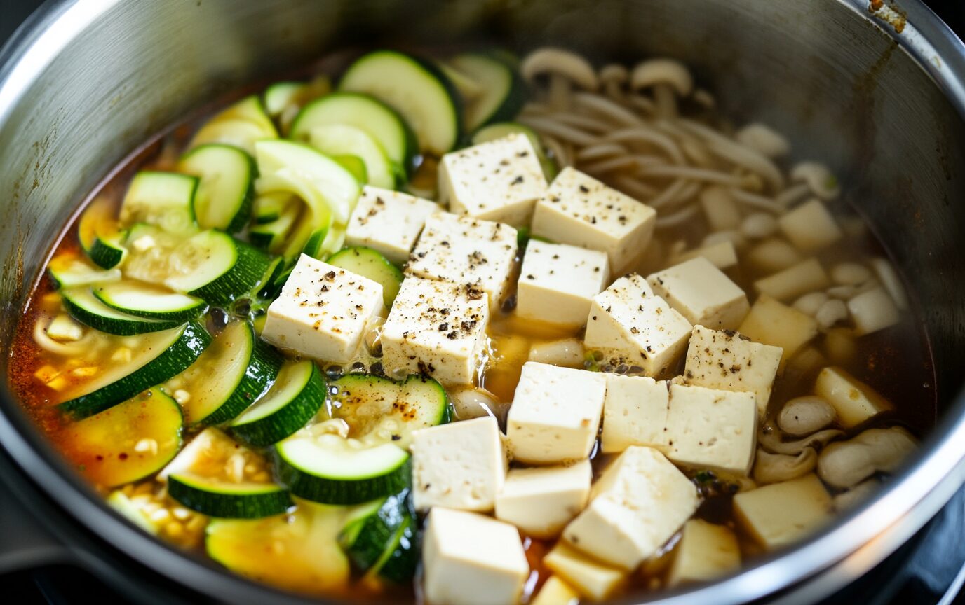 Easy Mild Korean Soft Tofu Stew - Kim Kim Cooking