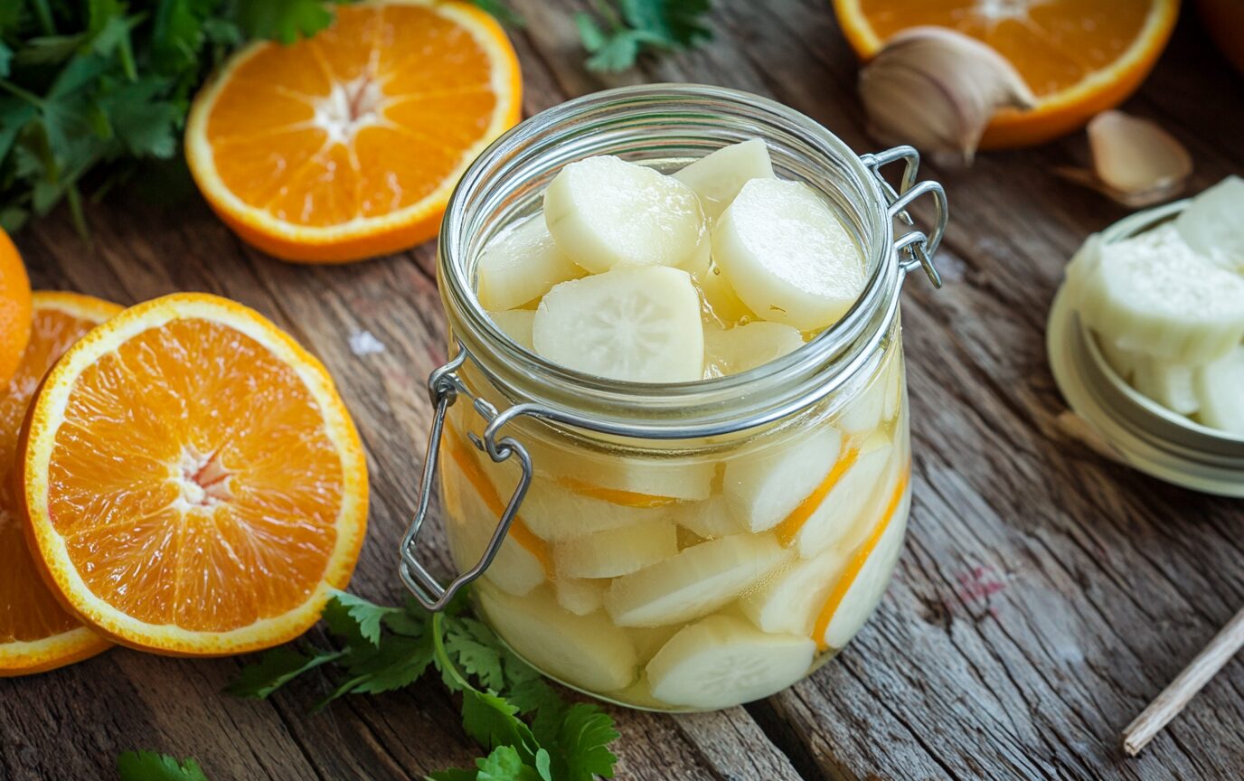 Sweet Pickled Daikon - Kim Kim Cooking