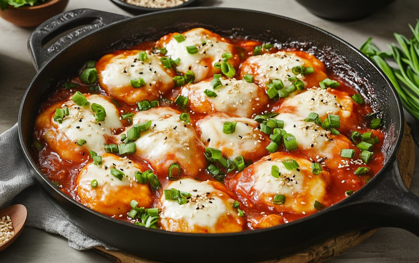 Easy Cheesy Korean Rice Cakes - Kim Kim Cooking