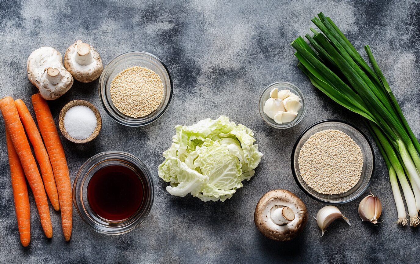 Spicy Veggie Rice Cakes - Kim Kim Cooking