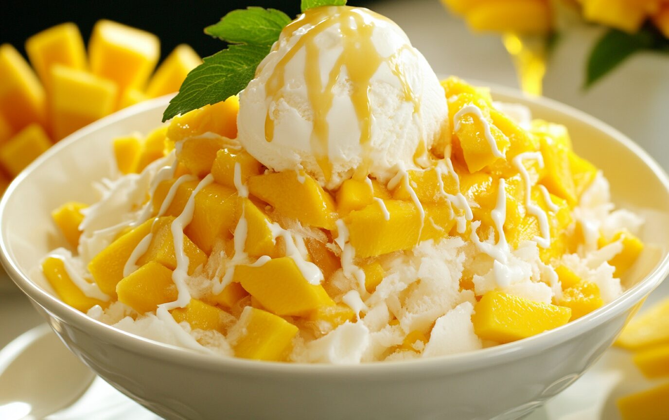 Easy Creamy Mango Shaved Ice - Kim Kim Cooking