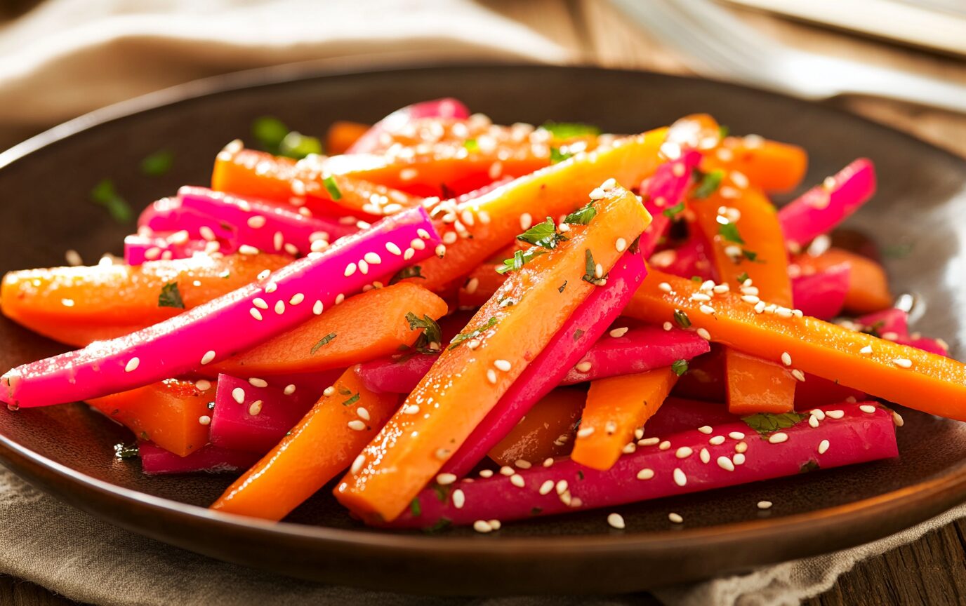 Quick Pickled Radish & Carrots - Kim Kim Cooking