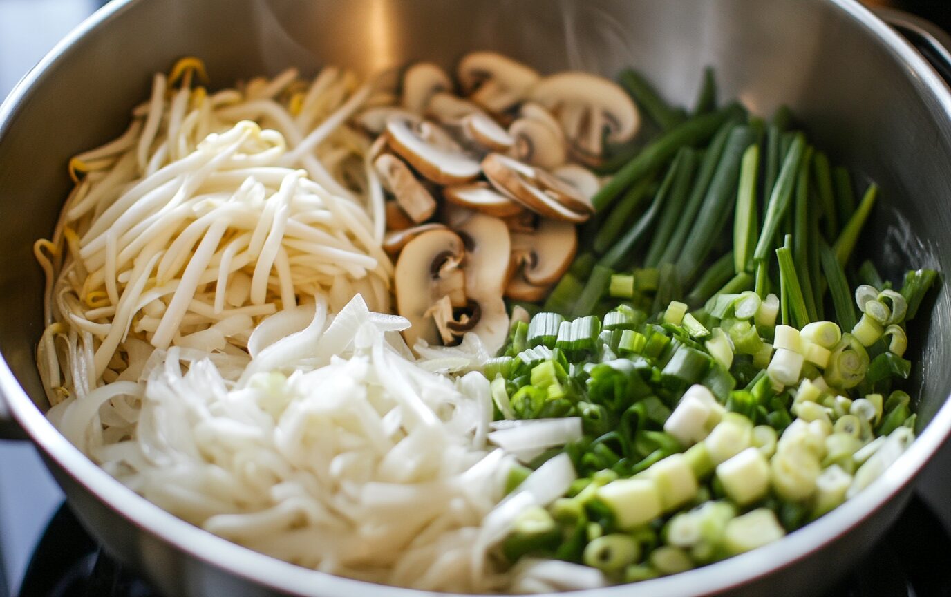Korean Vegetable Noodle Bowl - Kim Kim Cooking