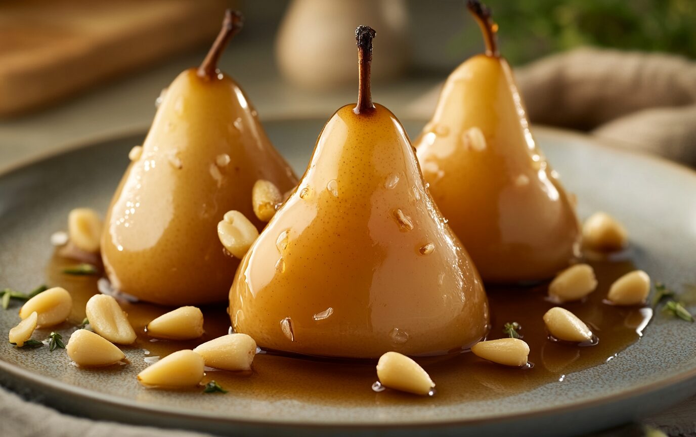 Sweet Honey Poached Pears - Kim Kim Cooking