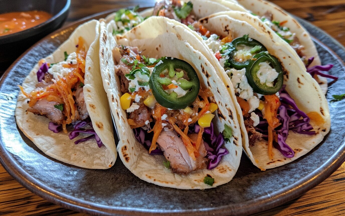 Spicy Pork Tacos - Kim Kim Cooking