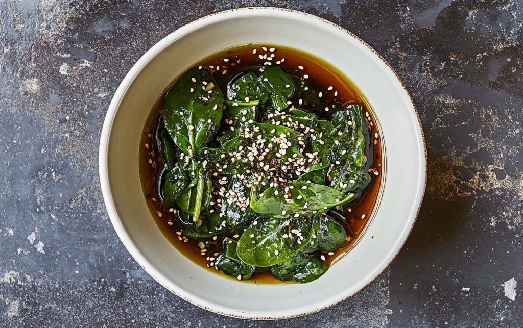 Sesame Spinach Stir-Fry - Kim Kim Cooking