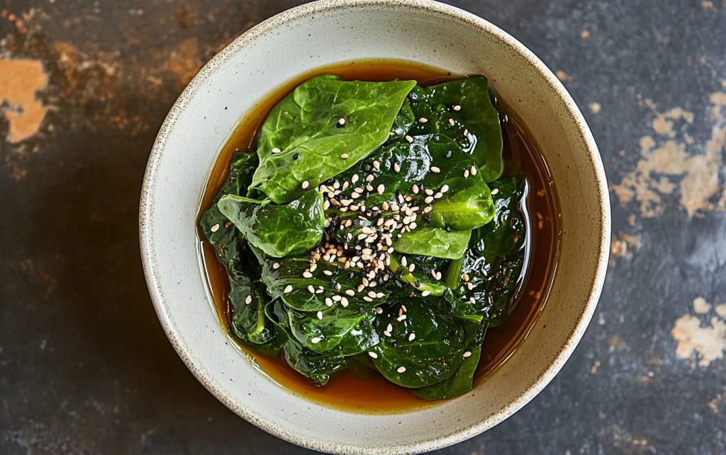 Sesame Spinach Stir-Fry - Kim Kim Cooking